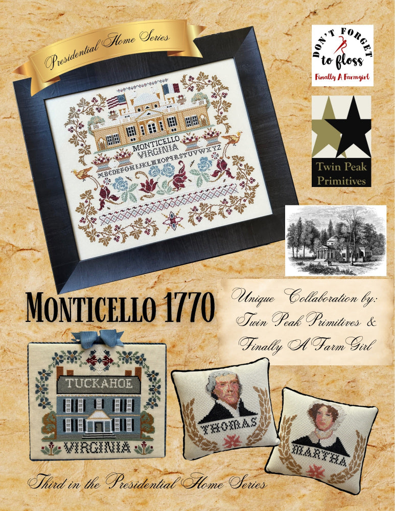 Monticello 1770 Sampler by Finally A Farmgirl Designs - Pre-Order Ship ...